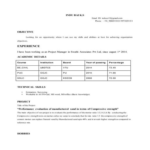 Indu Resume | DOCX