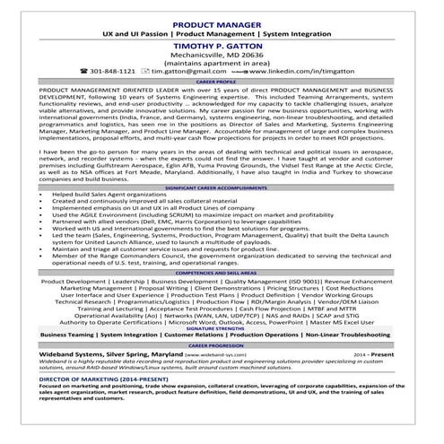 Tim Gatton Resume(p) | PDF