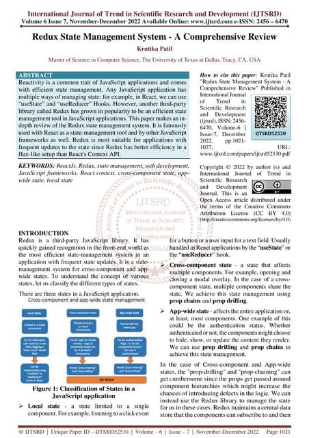 Redux State Management System A Comprehensive Review Pdf