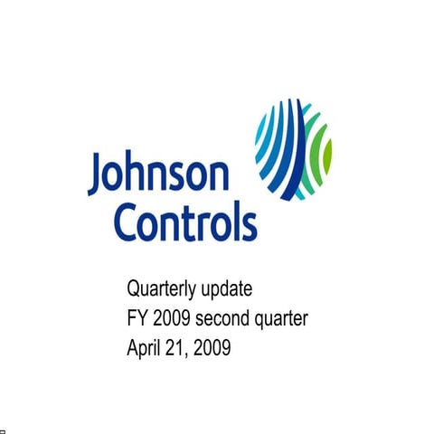 Q1 2009 Earning Report of Johnson Controls Inc. | PDF
