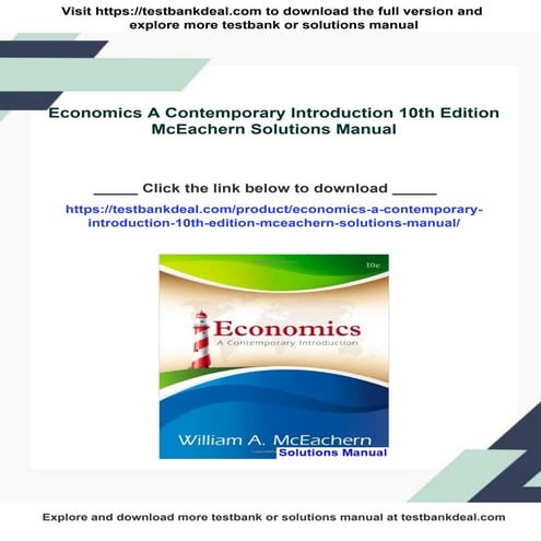 Economics A Contemporary Introduction 10th Edition McEachern Solutions ...