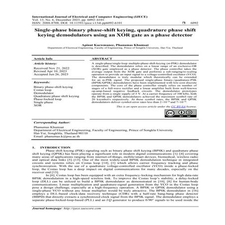 Single-phase binary phase-shift keying, quadrature phase shift keying ...