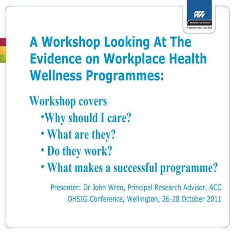 Workplace wellness presentation | PPT