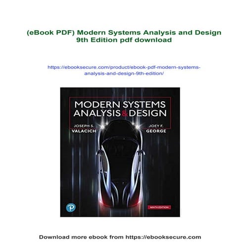 (eBook PDF) Modern Systems Analysis and Design 9th Edition | PDF