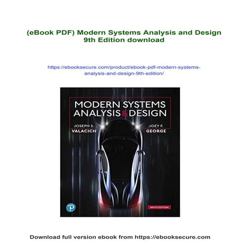 (eBook PDF) Modern Systems Analysis and Design 9th Edition | PDF