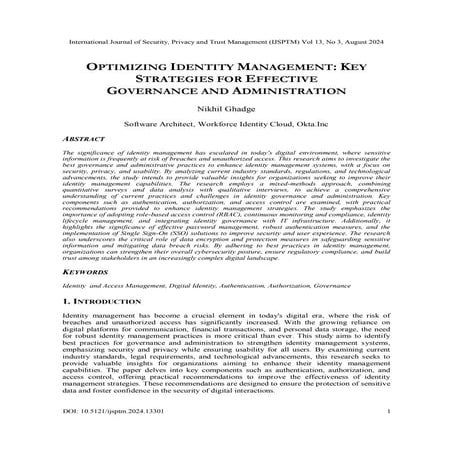 OPTIMIZING IDENTITY MANAGEMENT: KEY STRATEGIES FOR EFFECTIVE GOVERNANCE ...