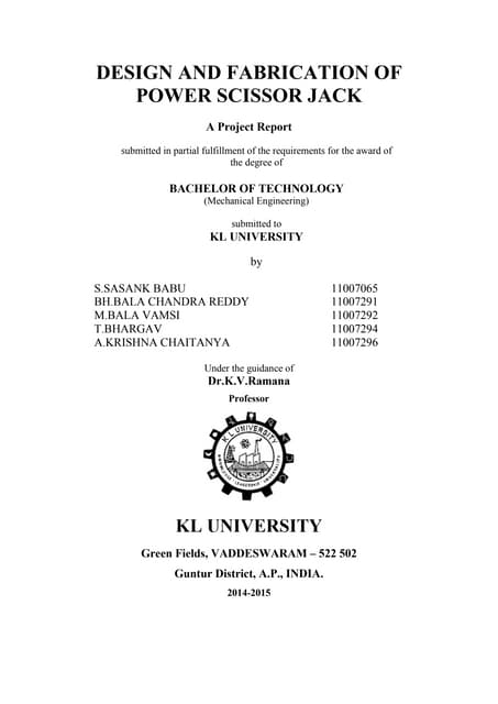 Final Year Project Report Sample for Engineers - IIT and State ...