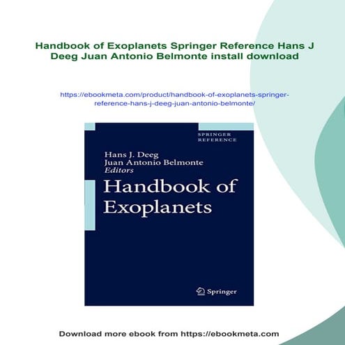 Handbook of Exoplanets Springer Reference Hans J Deeg Juan Antonio Belmonte | PDF