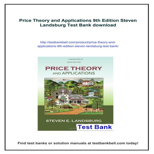 Price Theory and Applications 9th Edition Steven Landsburg Test Bank | PDF