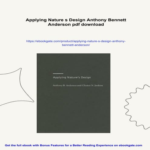 Applying Nature s Design Anthony Bennett Anderson | PDF