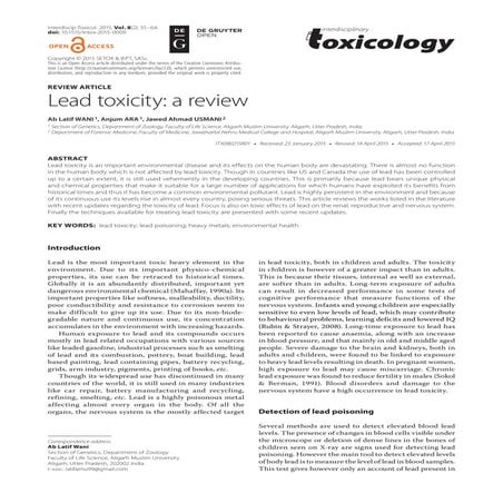 [13379569 - Interdisciplinary Toxicology] Lead toxicity_ a review.pdf