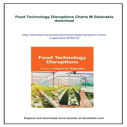Food Technology Disruptions Charis M Galanakis | PDF