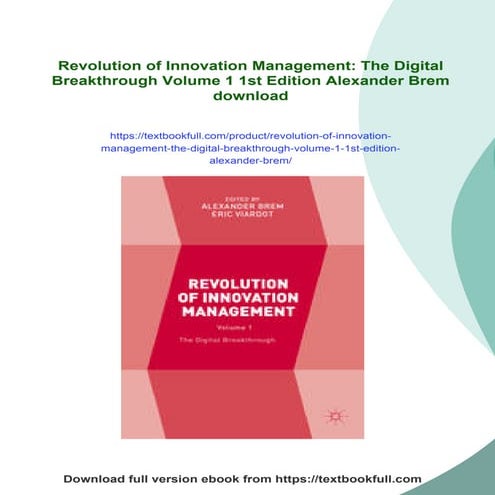 Revolution of Innovation Management: The Digital Breakthrough Volume 1 ...
