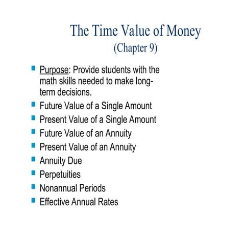 The Time Value of Money (Theory & Problems) | PPT