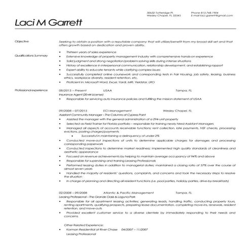 Laci M Garrett Resume | DOC | Office Property | Real Estate