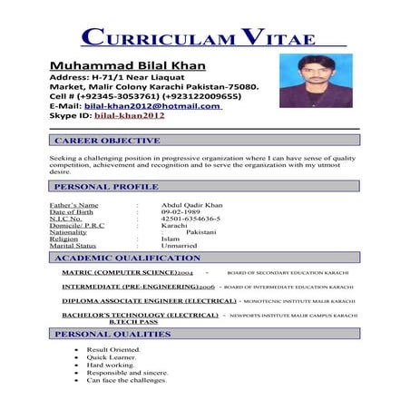Bilal cv | DOC
