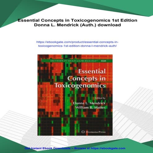 Essential Concepts in Toxicogenomics 1st Edition Donna L. Mendrick ...