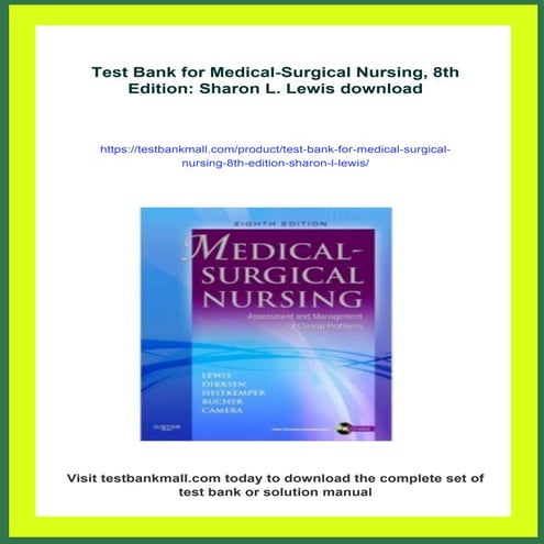 Test Bank for Medical-Surgical Nursing, 8th Edition: Sharon L. Lewis | PDF