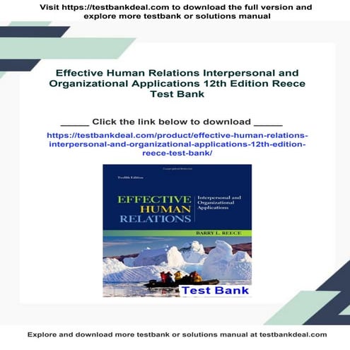 Effective Human Relations Interpersonal and Organizational Applications ...