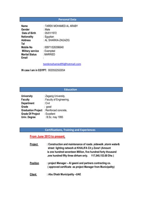 Resume Wizard of Eng Toni Azar- rev1 | DOC | Civil Engineering Industry ...