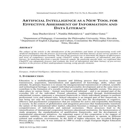 Artificial Intelligence as a New Tool for Effective Assessment of ...