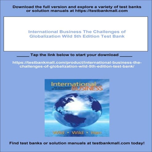 International Business The Challenges of Globalization Wild 5th Edition ...