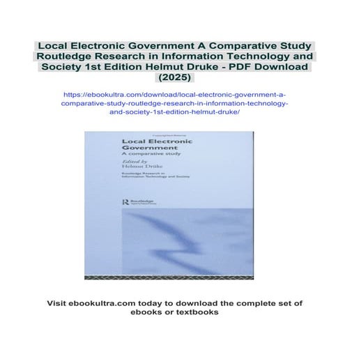 Local Electronic Government A Comparative Study Routledge Research in ...