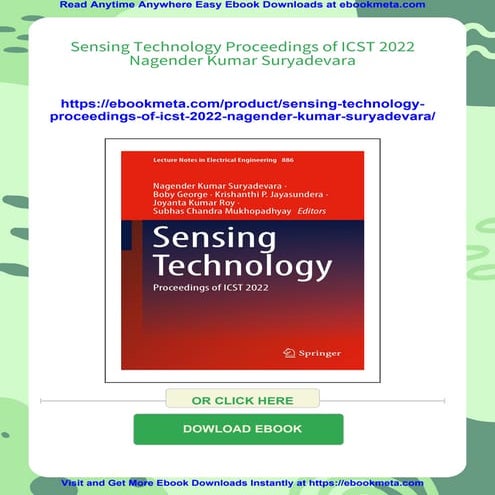 Sensing Technology Proceedings of ICST 2022 Nagender Kumar Suryadevara ...
