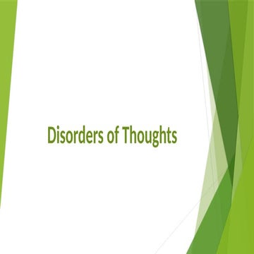 disorder of thoughts.................ppt
