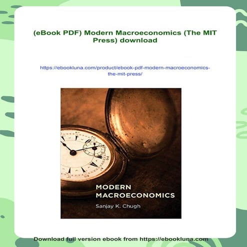 (eBook PDF) Modern Macroeconomics (The MIT Press) | PDF