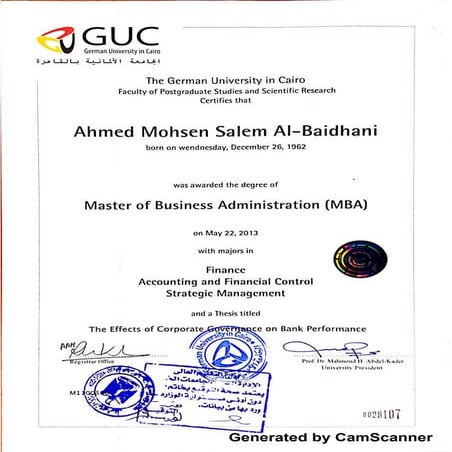 MBA Cert Legalized | PDF