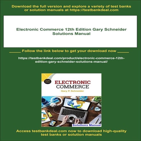 Electronic Commerce 12th Edition Gary Schneider Solutions Manual | PDF