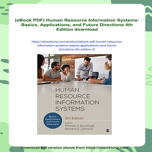 (eBook PDF) Human Resource Information Systems: Basics, Applications, and Future Directions 4th ...