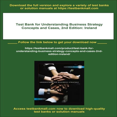 Test Bank for Understanding Business Strategy Concepts and Cases, 2nd ...