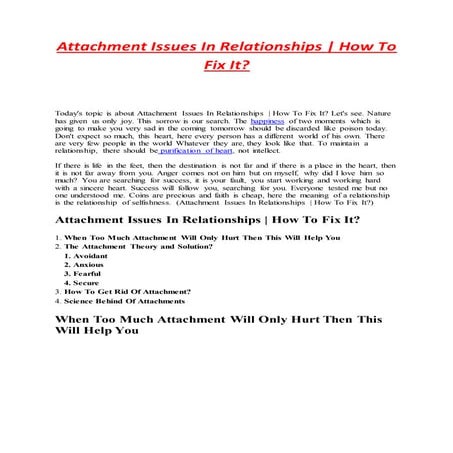 (134) attachment issues in relationships | DOCX