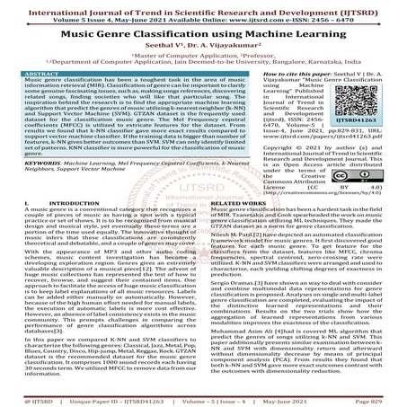 Music Genre Classification using Machine Learning | PDF