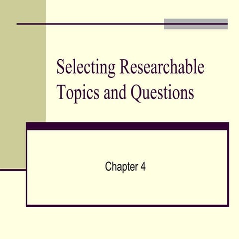 Research Topics and Questions | PPTX