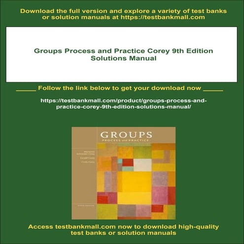 Groups Process and Practice Corey 9th Edition Solutions Manual | PDF