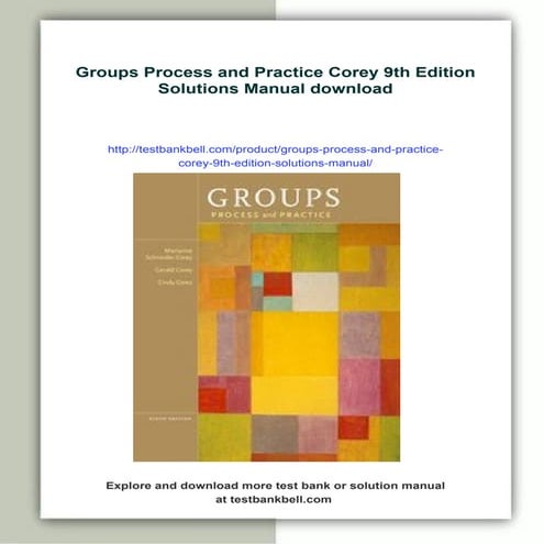 Groups Process and Practice Corey 9th Edition Solutions Manual | PDF