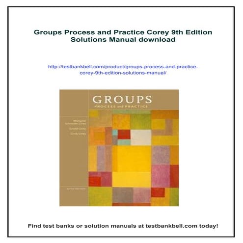 Groups Process and Practice Corey 9th Edition Solutions Manual | PDF