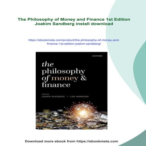 The Philosophy of Money and Finance 1st Edition Joakim Sandberg | PDF