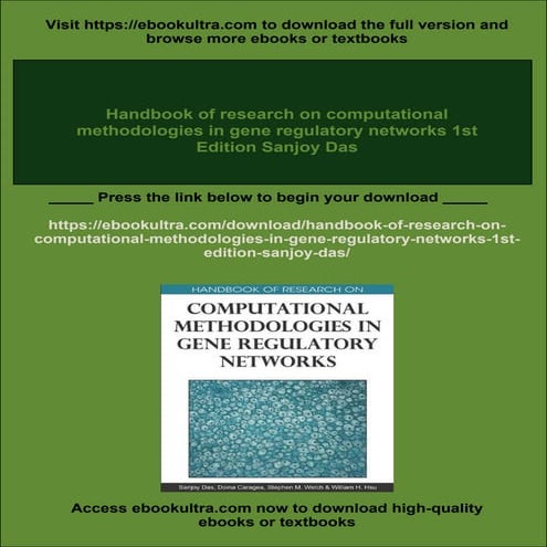 Handbook of research on computational methodologies in gene regulatory networks 1st Edition ...