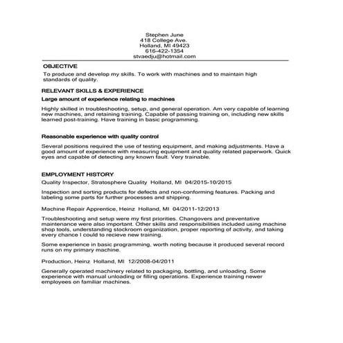 Brad's resume | DOCX