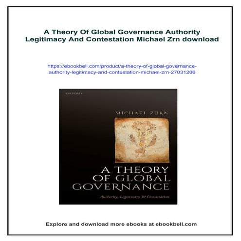 A Theory Of Global Governance Authority Legitimacy And Contestation ...