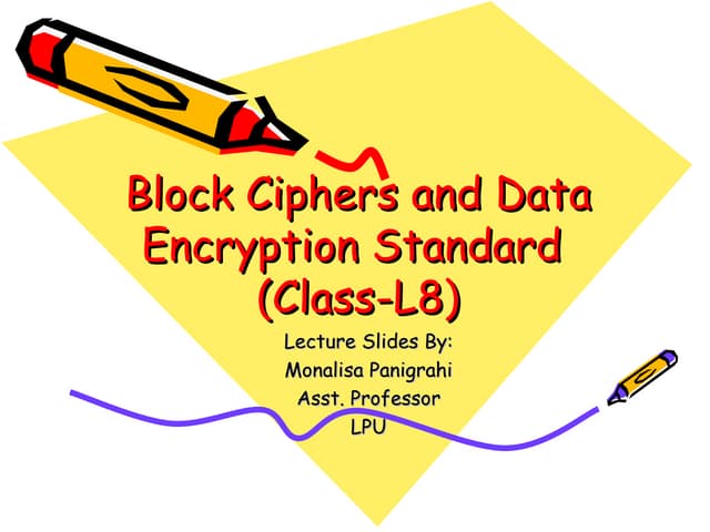 Block cipher modes of operation | PPTX