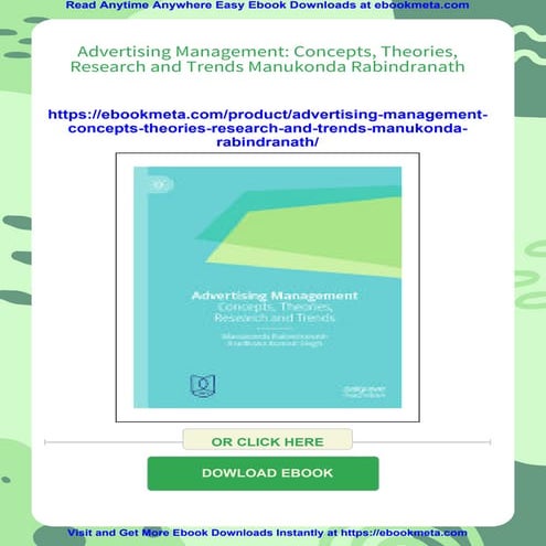 Advertising Management: Concepts, Theories, Research and Trends ...
