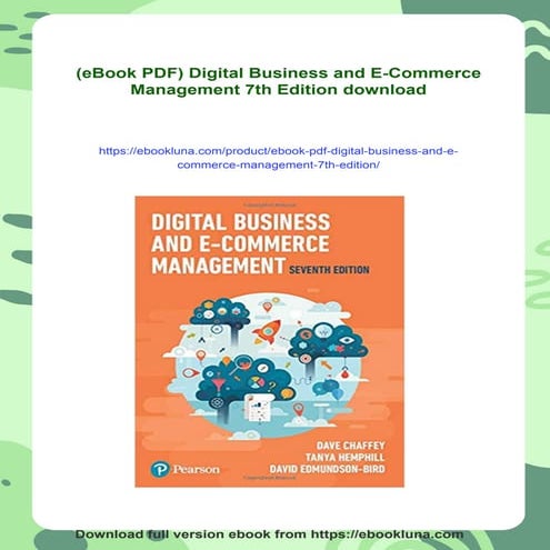 (eBook PDF) Digital Business and E-Commerce Management 7th Edition | PDF