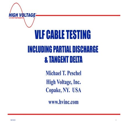 Pruebas de cables con VLF (Very Low Frequency) | PPT