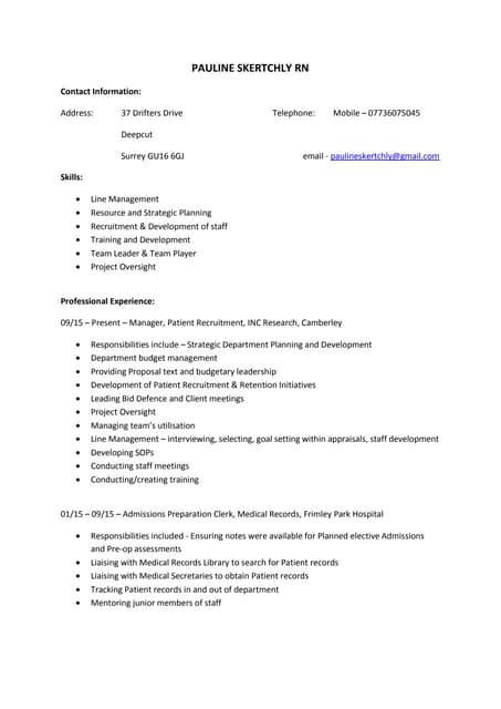 PSkertchly Short CV 2016 | PDF