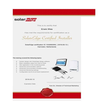 SolarEdge Certificaat | PDF
